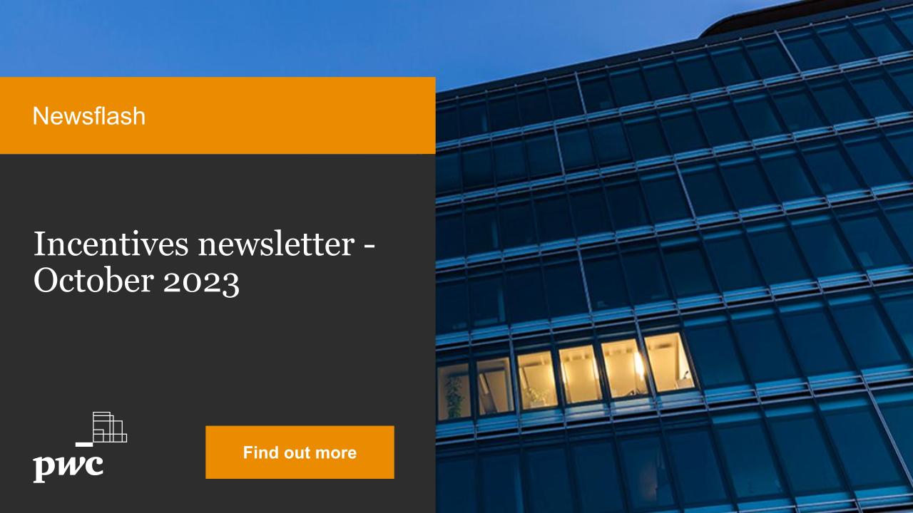 Incentives newsletter - October 2023 | News PwC BE